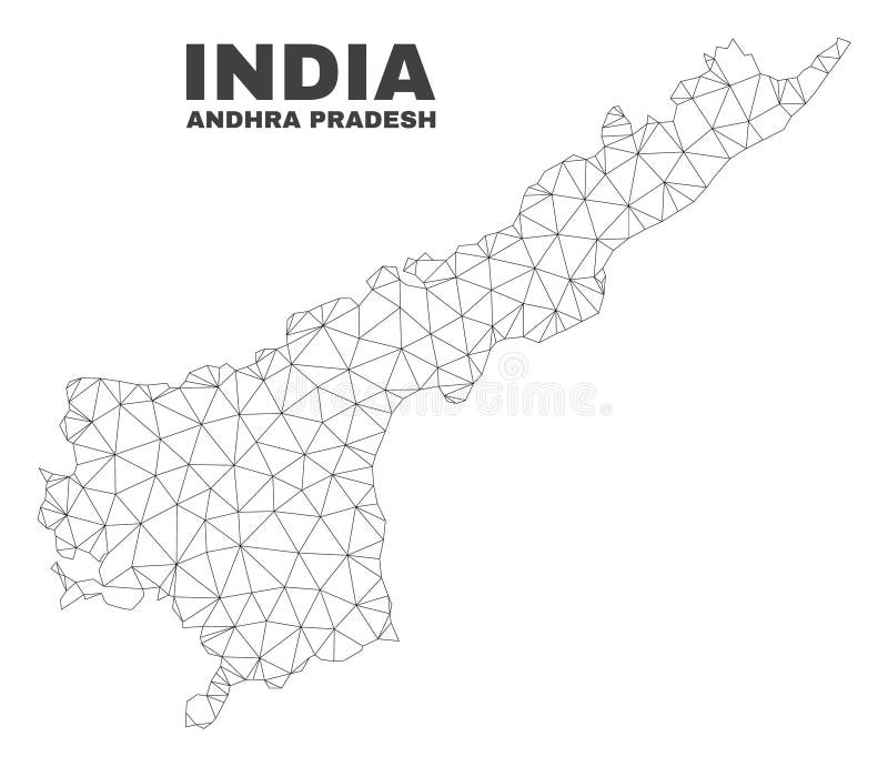 Vector Polygonal Mesh Andhra Pradesh State Map Stock Vector ...