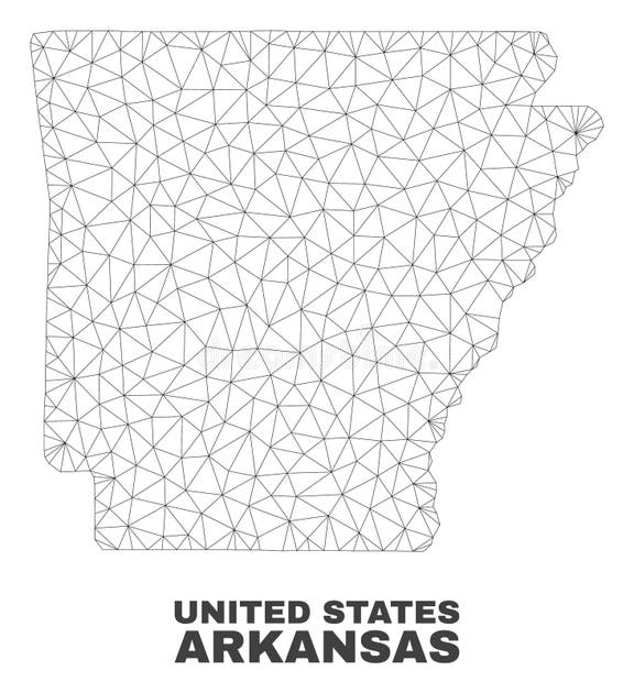 Vector Polygonal Mesh Arkansas State Map Stock Vector - Illustration of ...