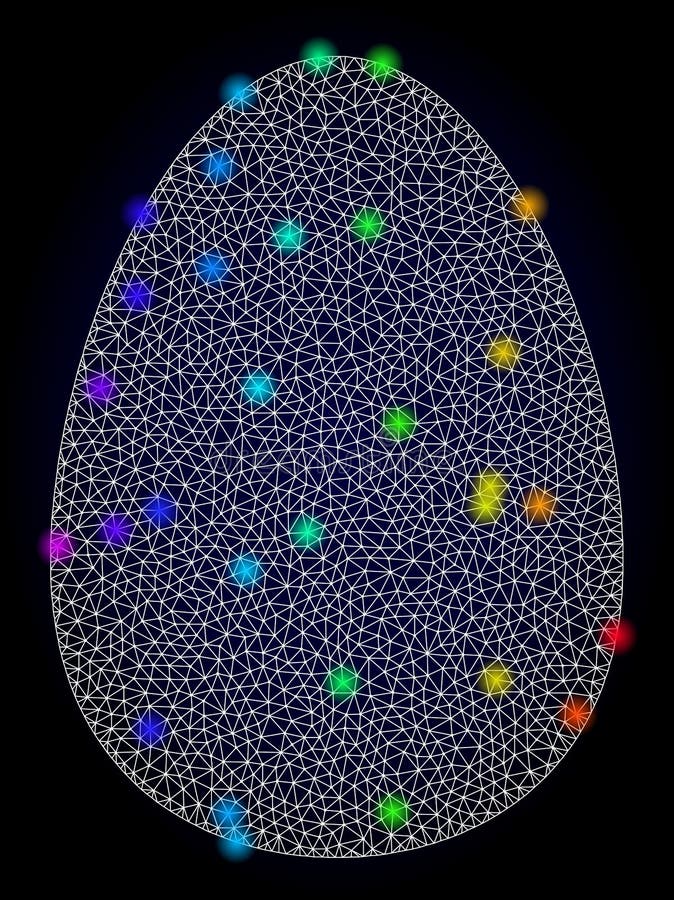 Vector Polygonal Mesh Egg with Spectrum Colored Glowing Spots Stock ...
