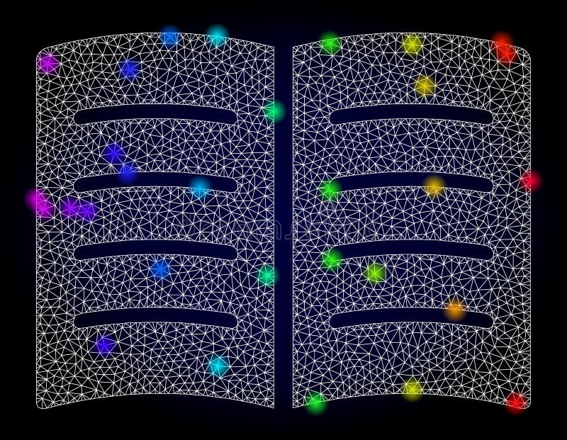 Vector Polygonal Mesh Open Book with Spectrum Colored Light Spots Stock ...