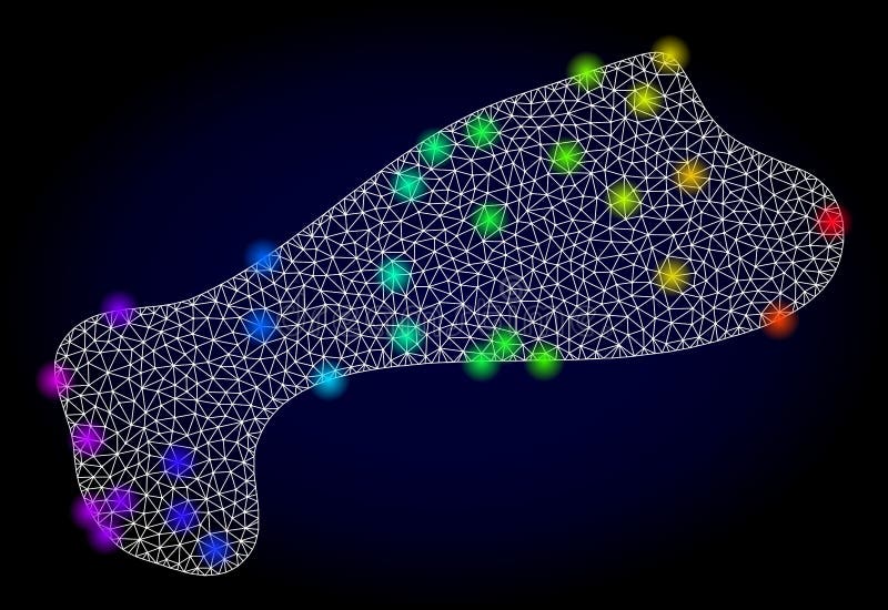 Vector Polygonal Mesh Spot with Rainbow Colored Glowing Spots Stock ...