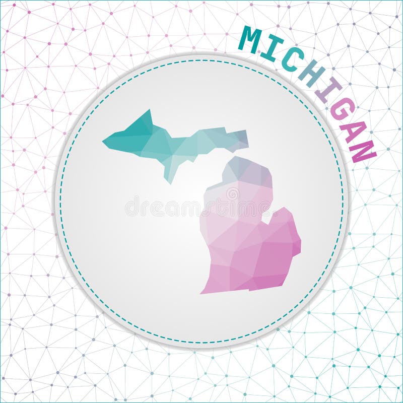 Vector Polygonal Michigan Map. Stock Vector - Illustration of ...