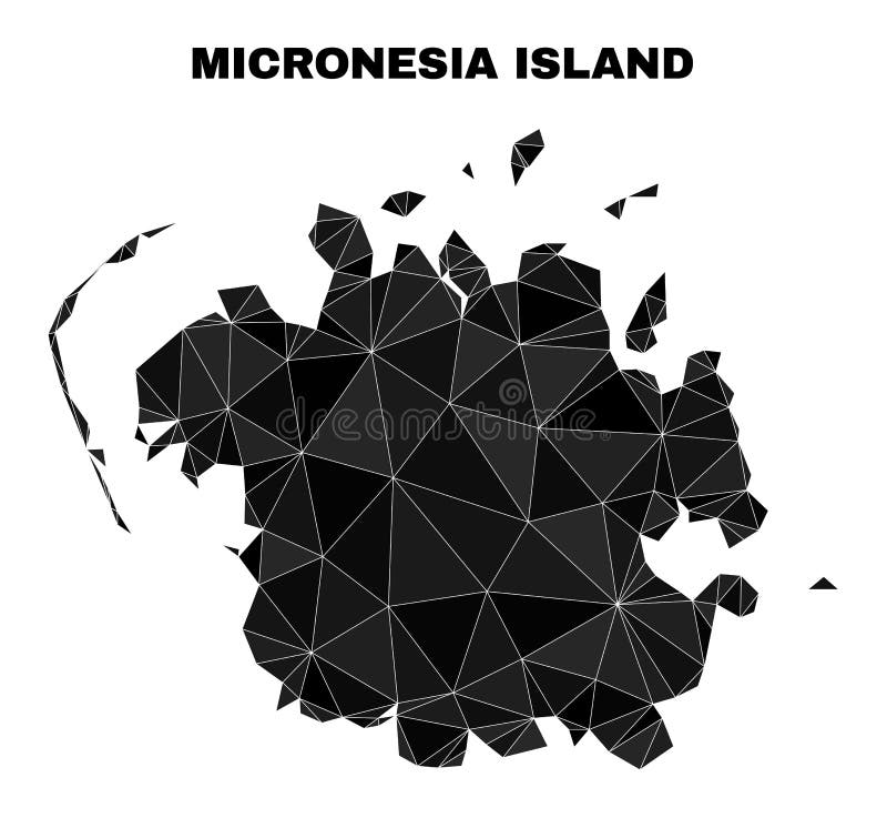 Vector Polygonal Micronesia Island Map Stock Vector - Illustration of ...