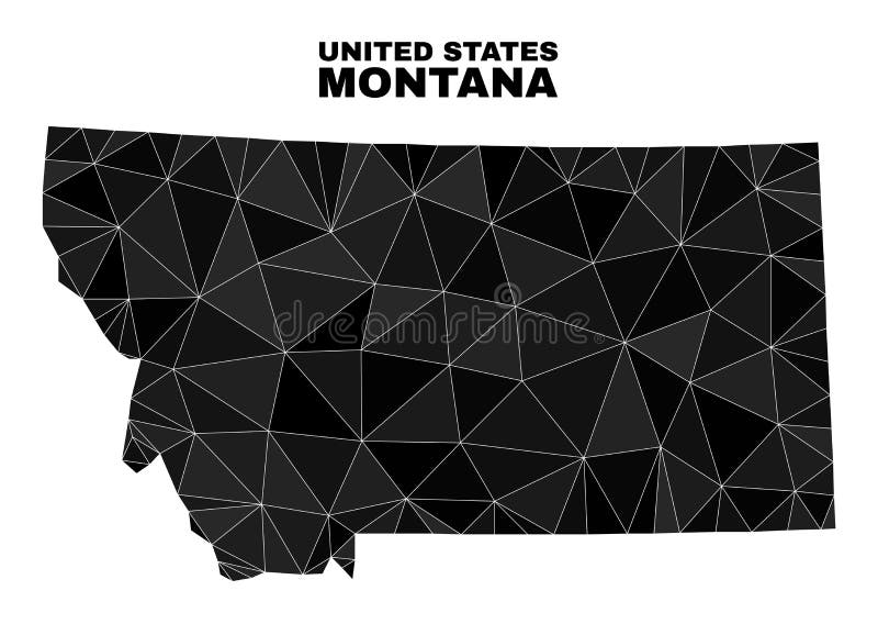 Low Poly Map of Montana State USA. Polygonal Shape Vector Illustration ...