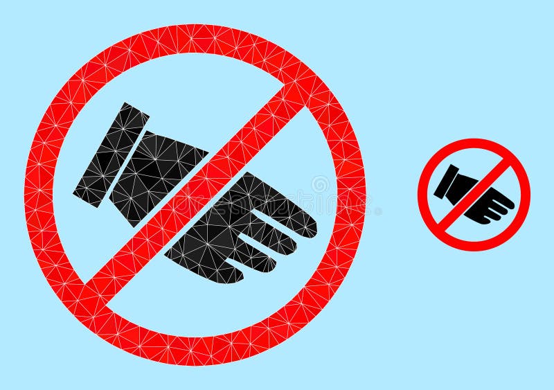 Vector Polygonal No Hand Icon Stock Vector - Illustration of grid, flat ...