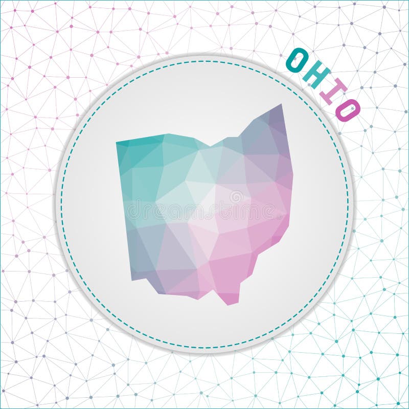 Vector polygonal Ohio map. stock vector. Illustration of location ...