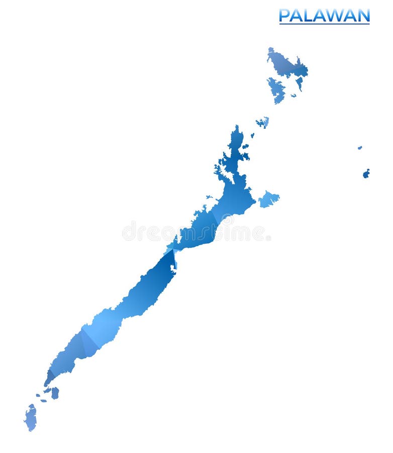 Vector Polygonal Palawan Map. Vibrant Geometric Island in Low Poly ...