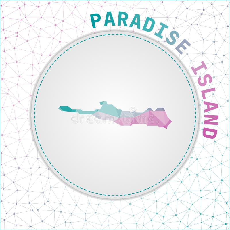 Vector Polygonal Paradise Island Map. Stock Vector - Illustration of ...