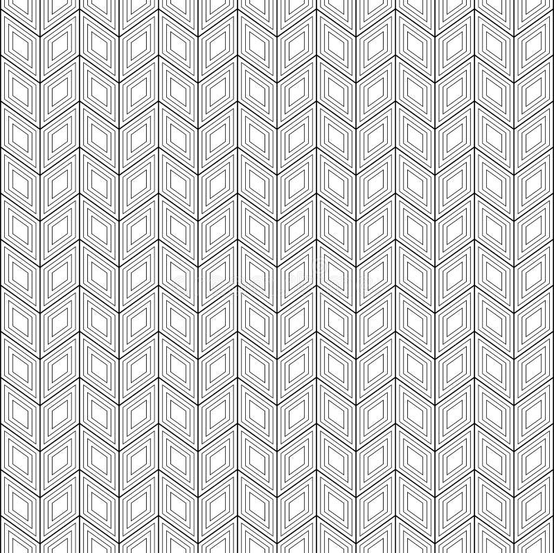 Abstract Seamless Polygon Black and White Geometric Pattern. Stock ...