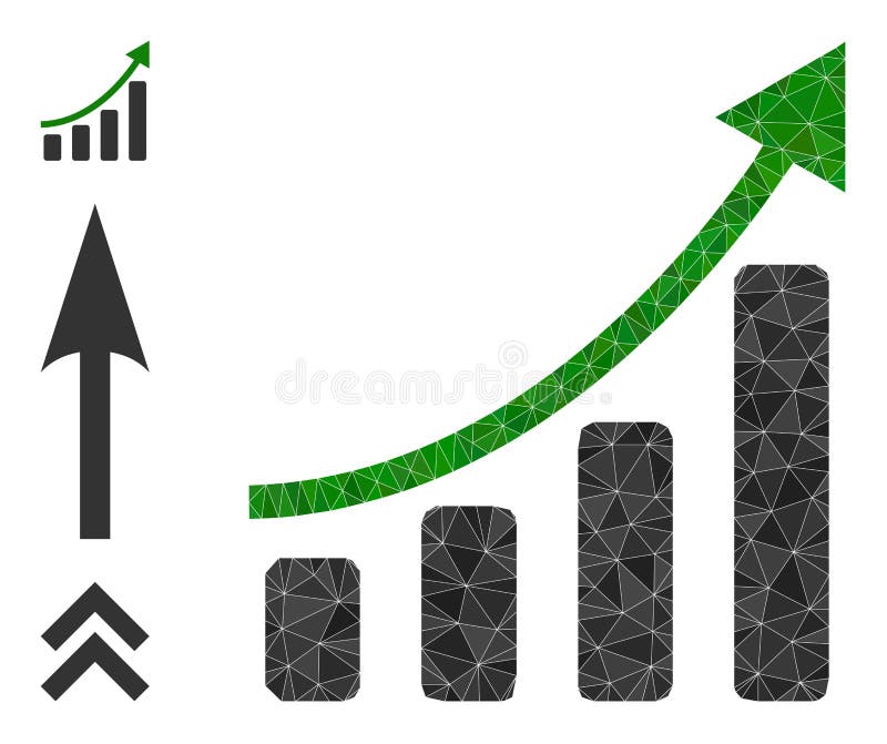 Vector Polygonal Positive Trend Icon and Bonus Icons Stock Vector ...