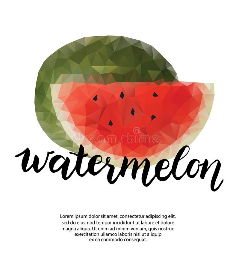 Vector Polygonal Poster with Watermelon. Template for Food Design ...