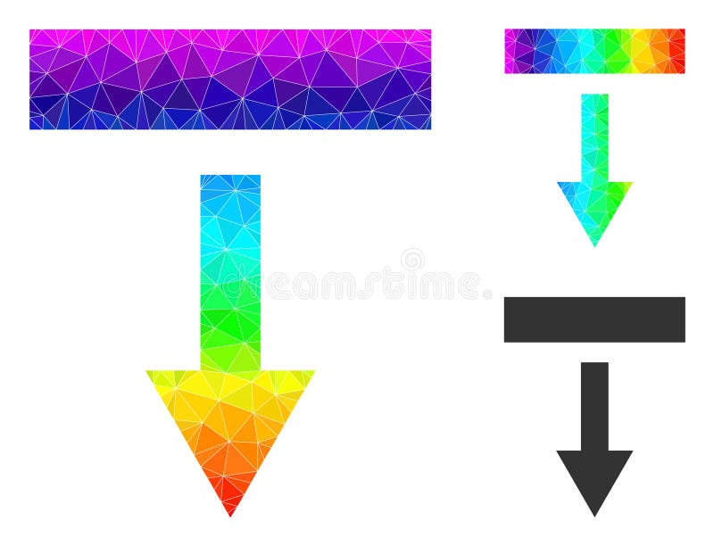 Vector Polygonal Pull Down Icon with Spectrum Gradient Stock Vector ...