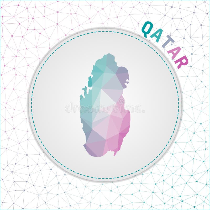 Vector Polygonal Qatar Map. Stock Vector - Illustration of abstract ...