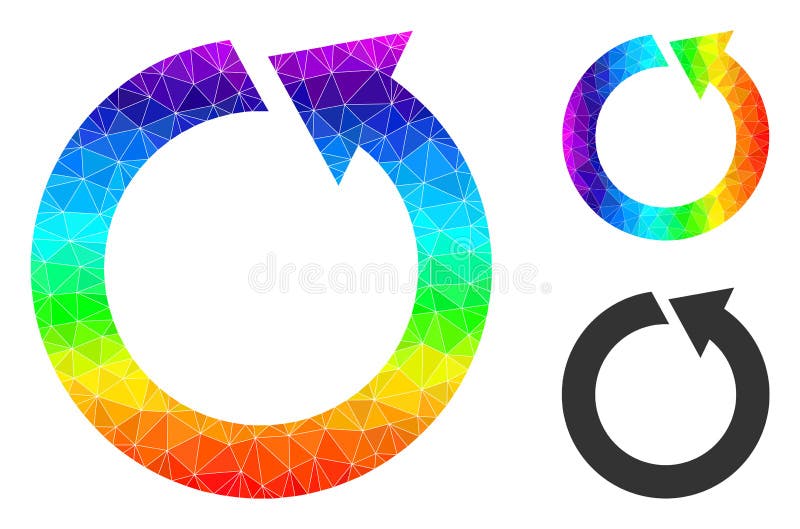 Vector Polygonal Rotate Ccw Icon with Spectrum Gradient Stock ...