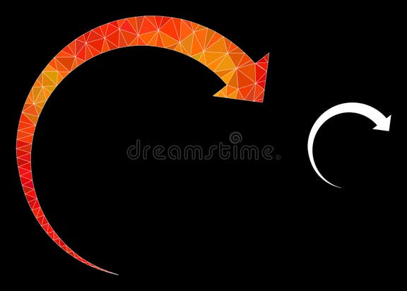 Vector Polygonal Rotate Forward Icon with Orange Colored Gradient Stock ...