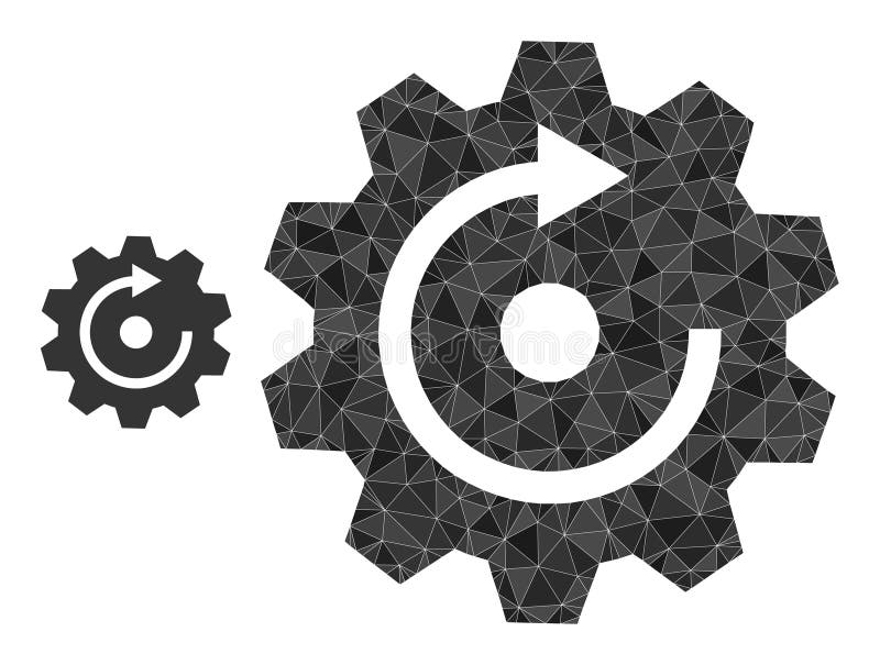 Vector Polygonal Rotate Gear Icon Stock Vector - Illustration of tools ...