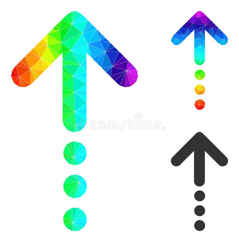 Vector Polygonal Send Up Icon with Rainbow Gradient Stock Vector ...