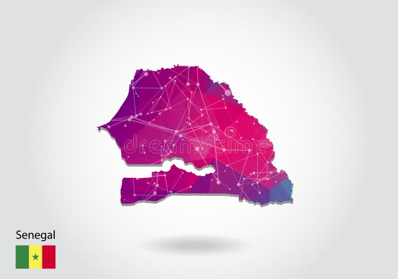 Vector Polygonal Senegal Map. Low Poly Design. Map Made of Triangles on ...