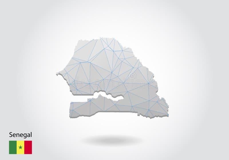 Vector Polygonal Senegal Map. Low Poly Design. Map Made of Triangles on ...