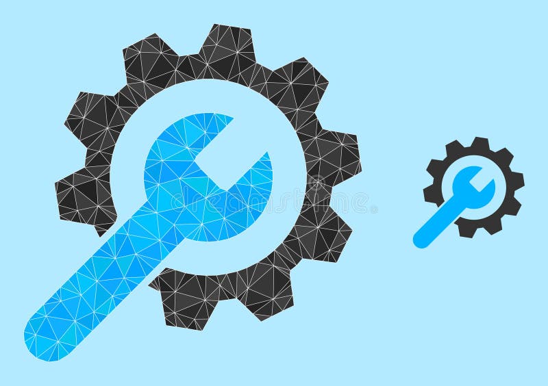 Vector Polygonal Service Wheel Icon Stock Vector - Illustration of ...