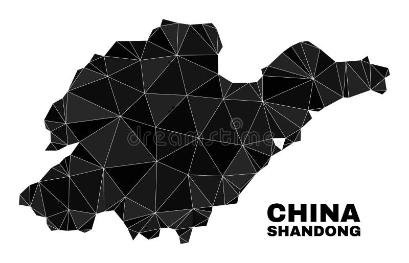 Shandong Province Map Population Demographics and Textured Stamp Seal ...