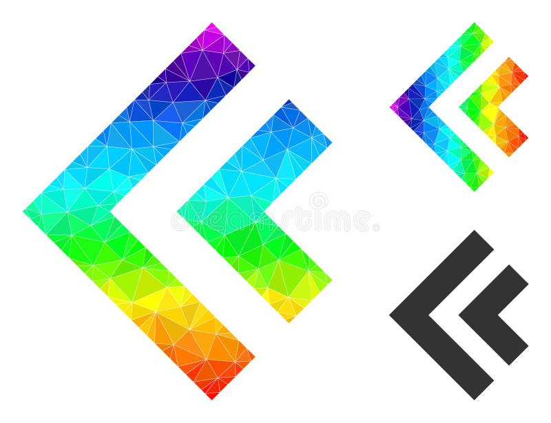 Vector Polygonal Shift Left Icon with Spectral Colored Gradient Stock ...