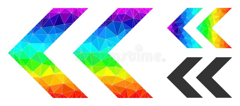 Vector Polygonal Shift Left Icon with Spectral Colored Gradient Stock ...