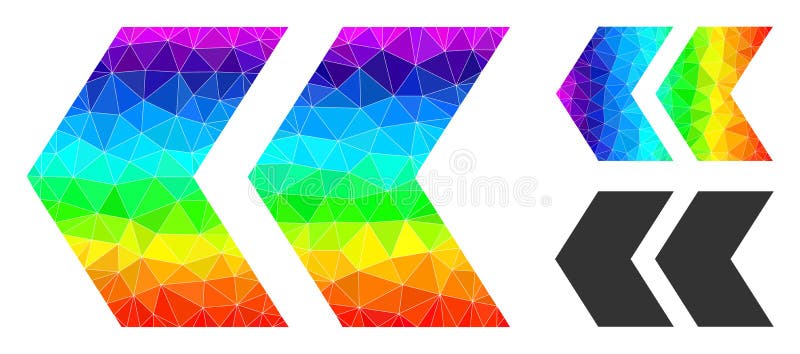 Vector Polygonal Shift Left Icon with Spectrum Gradient Stock Vector ...