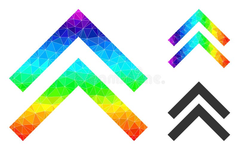 Vector Polygonal Shift Up Icon with Spectral Colored Gradient Stock ...