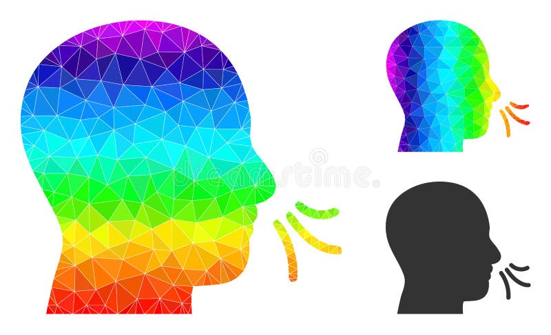 Vector Polygonal Sniff Icon with Spectrum Gradient Stock Vector ...