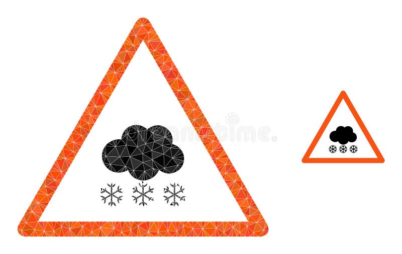 Vector Polygonal Snow Warning Icon Stock Vector - Illustration of ...