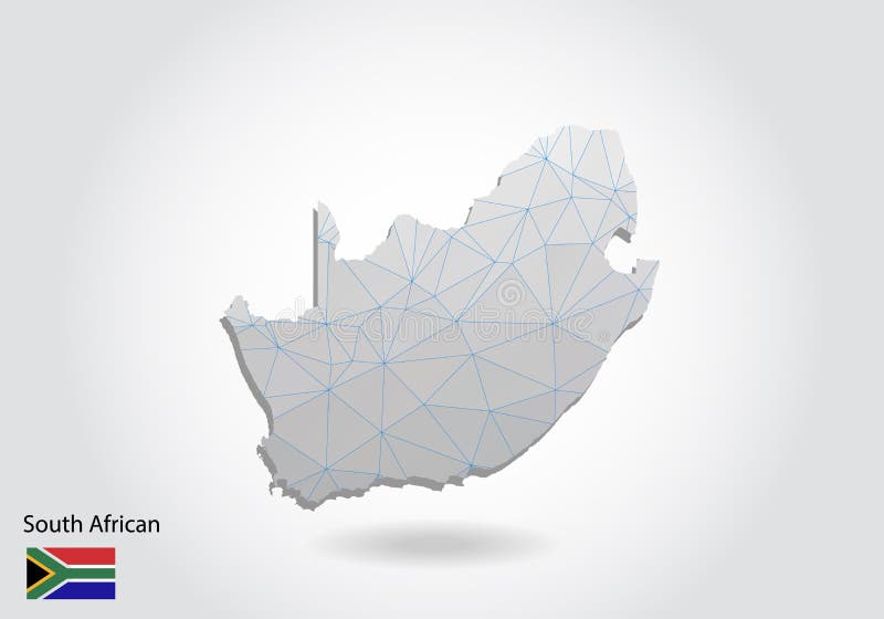 Vector Polygonal South African Map. Low Poly Design. Map Made of ...