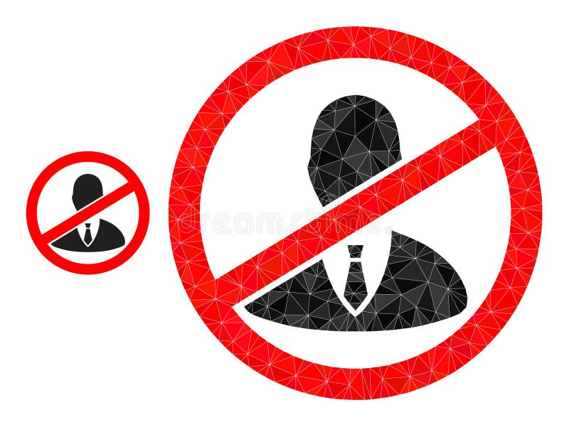 Vector Polygonal Stop Boss Icon Stock Vector - Illustration of customer ...