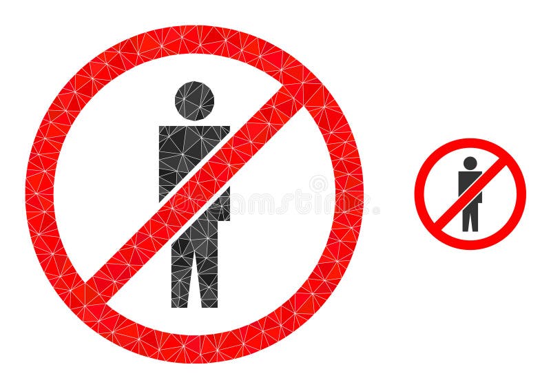 Vector Polygonal Stop Man Icon Stock Vector - Illustration of composed ...