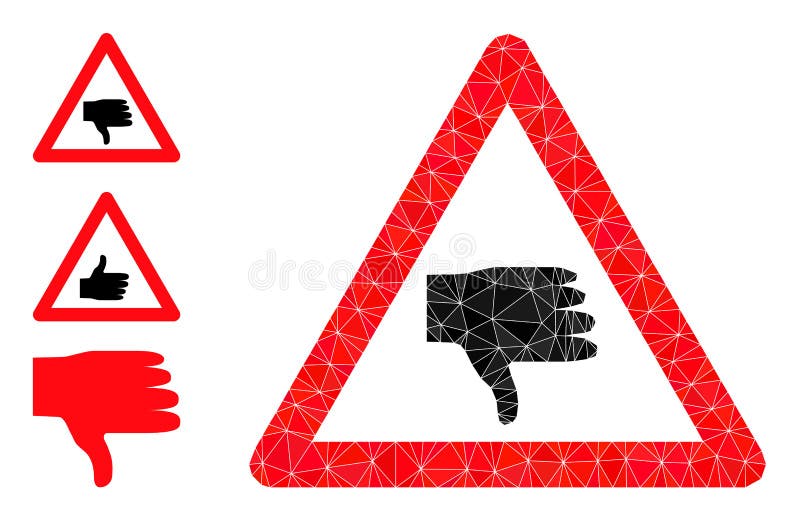 Vector Polygonal Thumb Down Warning Icon and Other Icons Stock Vector ...
