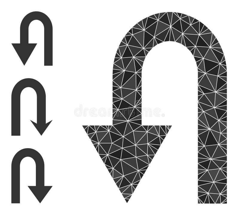 Vector Polygonal Turn Back Icon with Other Icons Stock Vector ...