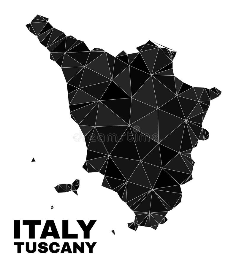 Vector Polygonal Tuscany Region Map Stock Vector - Illustration of ...