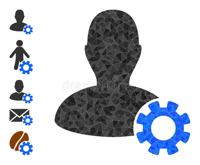 Vector Polygonal User Configuration Icon and Additional Icons Stock ...