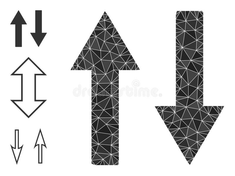 Vector Polygonal Vertical Flip Arrows Icon and Other Icons Stock Vector ...