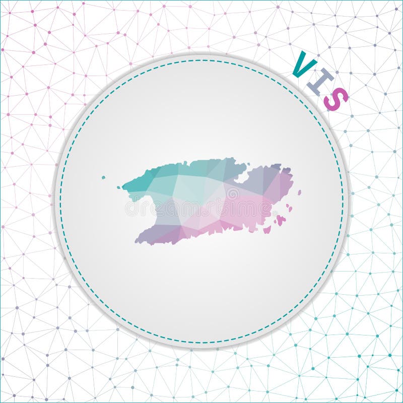 Vector polygonal Vis map. stock vector. Illustration of colorful ...