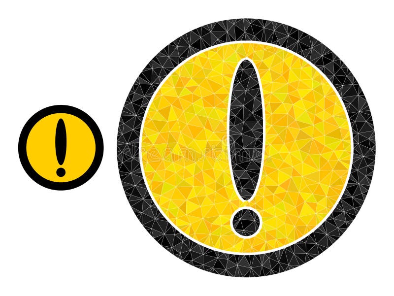 Vector Polygonal Warning Circle Icon Stock Vector - Illustration of ...