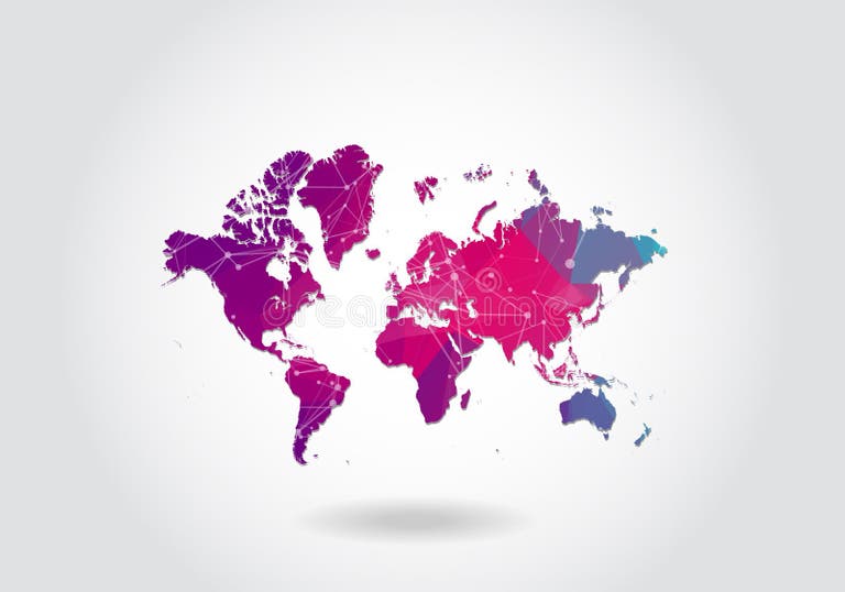 World Map Made Triangles Stock Illustrations – 277 World Map Made ...