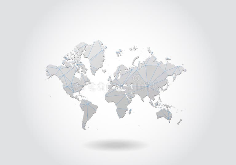 World Map Made Triangles Stock Illustrations – 277 World Map Made ...