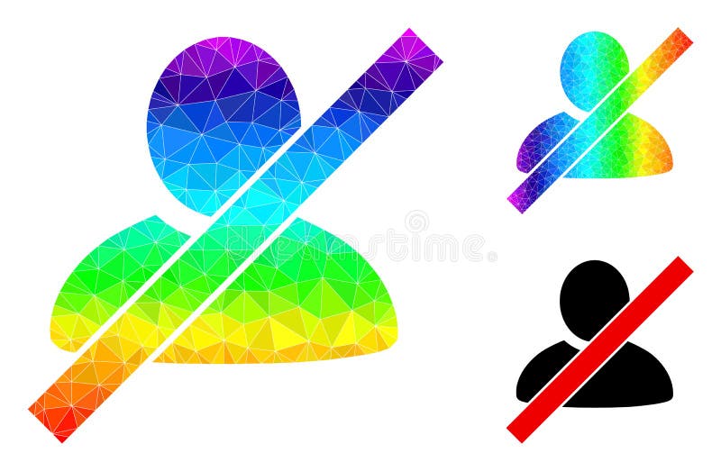 Vector Polygonal Wrong User Icon with Rainbow Gradient Stock ...