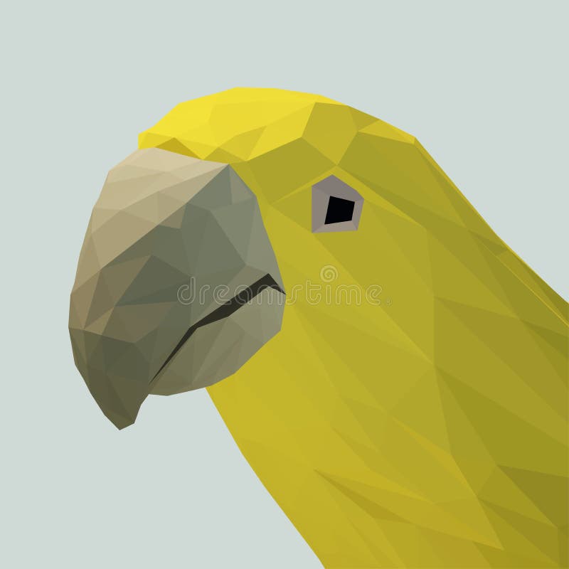 Vector Polygonal Yellow-green Parrot on a Stand Rack Stock Vector ...