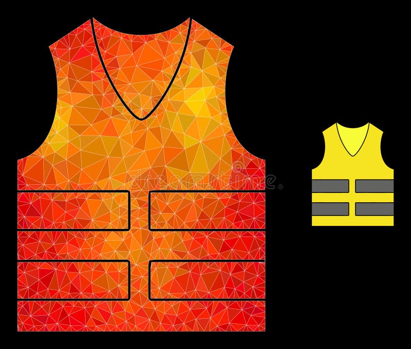 Vector Polygonal Yellow Vest Icon with Orange Colored Gradient Stock ...
