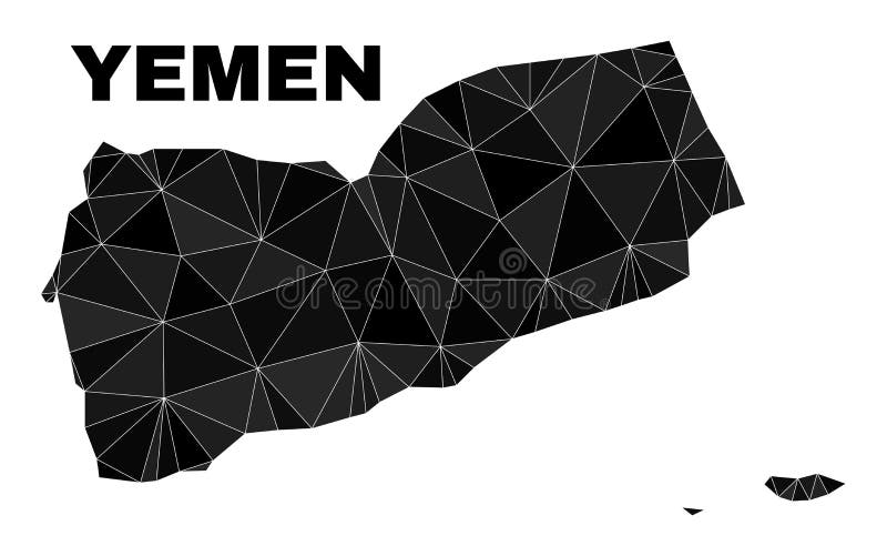 Vector Polygonal Yemen Map stock vector. Illustration of state - 223541322
