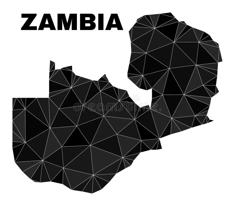 Vector Polygonal Zambia Map Stock Vector - Illustration of modeling ...
