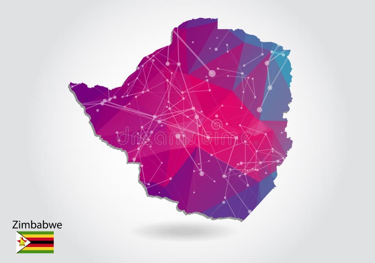 Vector Polygonal Zimbabwe Map. Low Poly Design. Map Made of Triangles ...