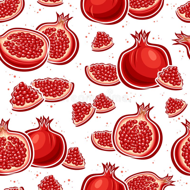 Vector Pomegranate Seamless Pattern Stock Vector - Illustration of ...